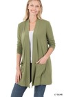 Womens Open Front Fly Away Cardigan Sweater Long Sleeve With Pockets ...