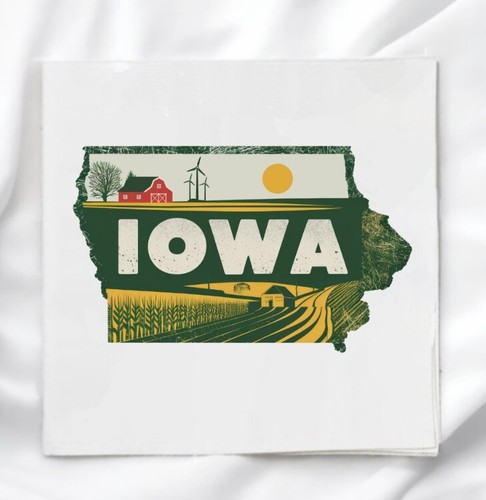 Iowa Fabric Panel for Quilting Crafting Sewing Travel State Quilt Block ...