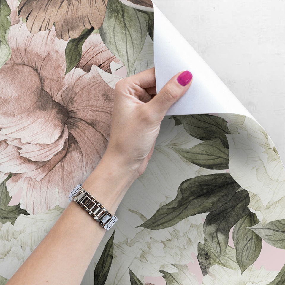 Wall Mural Sticker Vintage Bouquet Of Roses Floral Removable Wallpaper ...