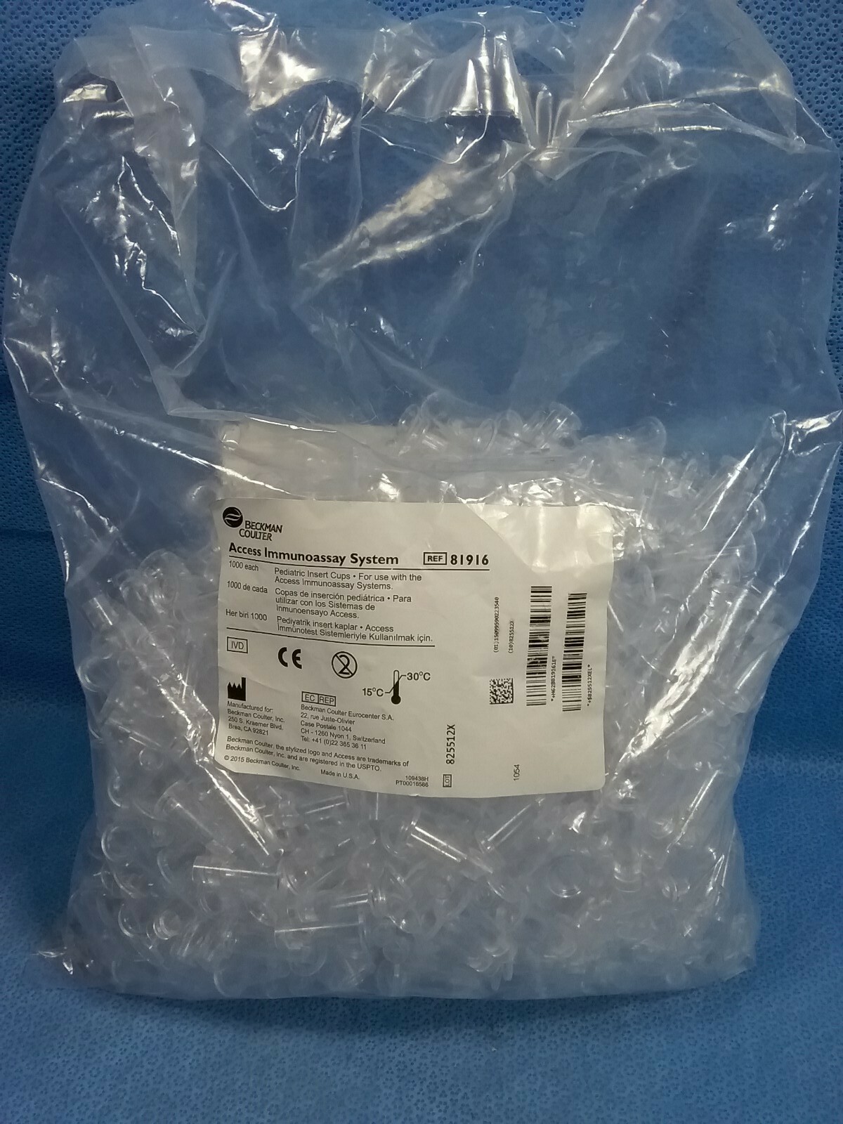 2000 Pieces, Beckman Coulter, 81916, PEDIATRIC INSERT CUPS, b123 qq nn ...