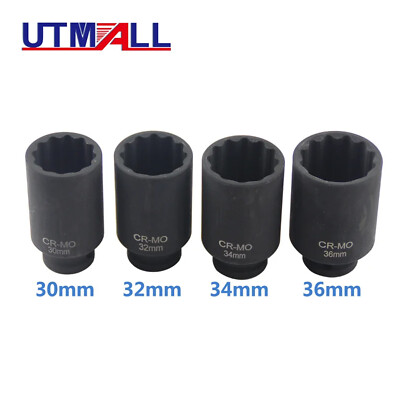 1/2" Drive Deep Air Impact Socket Shaft Hub Axle Nut Wheel Sockets ...