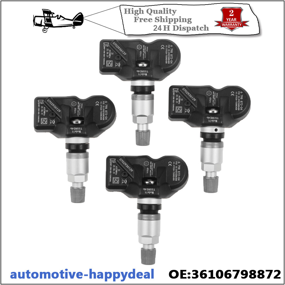 4PCS Tyre Pressure Sensor For BMW 5 F10 F11 6 F12 F13 F06 7 F01 F02 X1 ...
