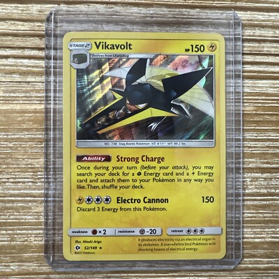 Vikavolt 52/149 Holo Rare Sun & Moon Pokémon Card 2017 Near Mint-Mint ...