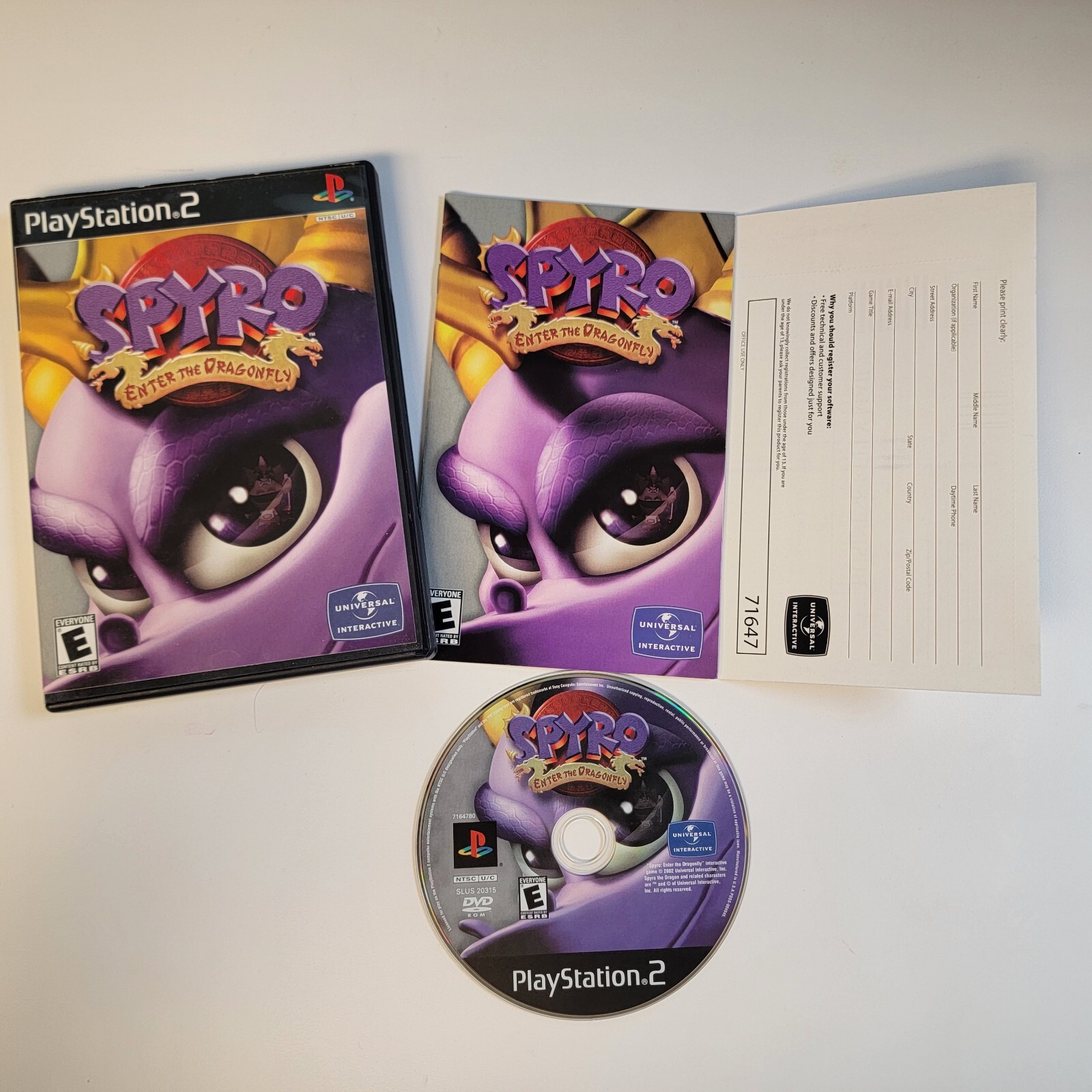 Spyro: Enter The Dragonfly (Sony PlayStation 2, 2002, Black Label) CIB ...