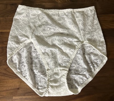 VTG Body by Bali Hi Cut Lace Panties Shapewear Brief Sz L White Bridal ...