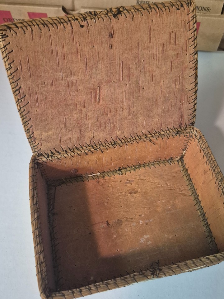 Rare Ojibwa Native American Porcupine Quill and Birch Bark Sweetgrass ...