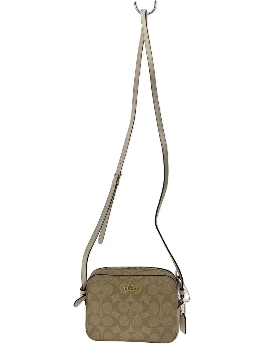 COACH Mini Camera Bag, Signature, White Leather BEG M… - Gem