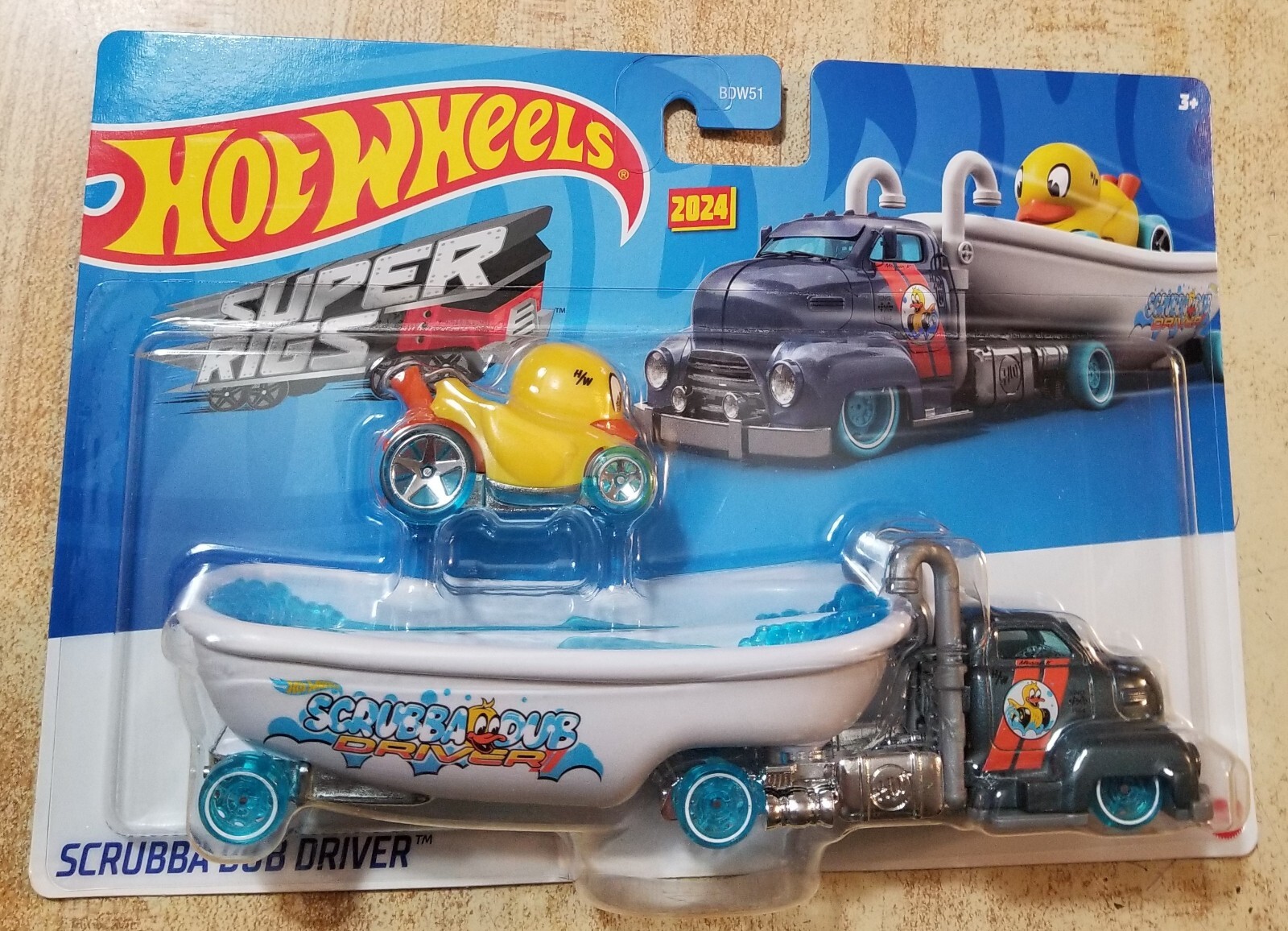 Hot Wheels 2024 Super Rigs Scrubba Dub Driver Duck N Roll Yellow 1/64 ...