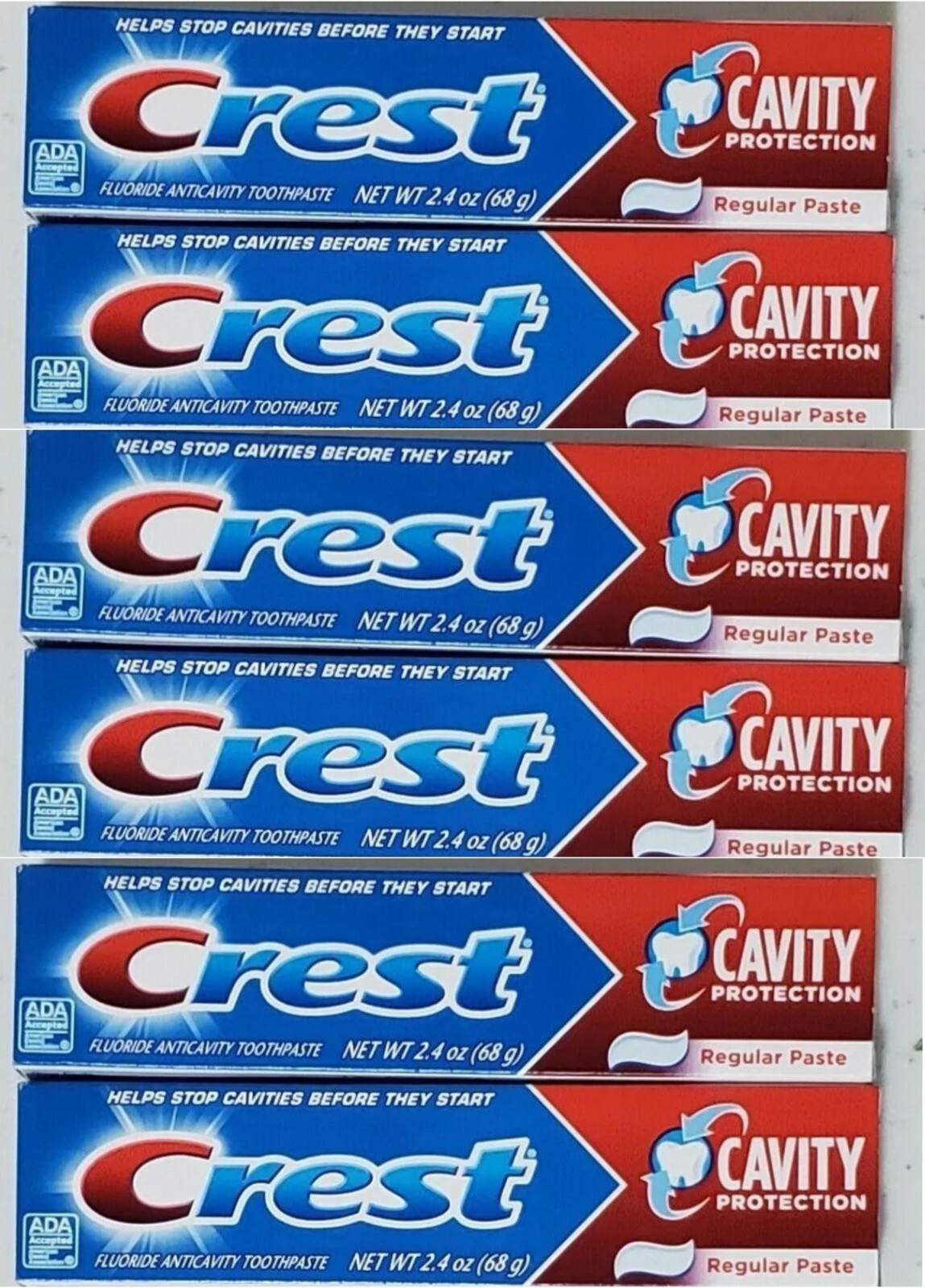 SET OF 12 Crest Fluoride Cavity Protection Regular Paste Toothpaste 2 ...