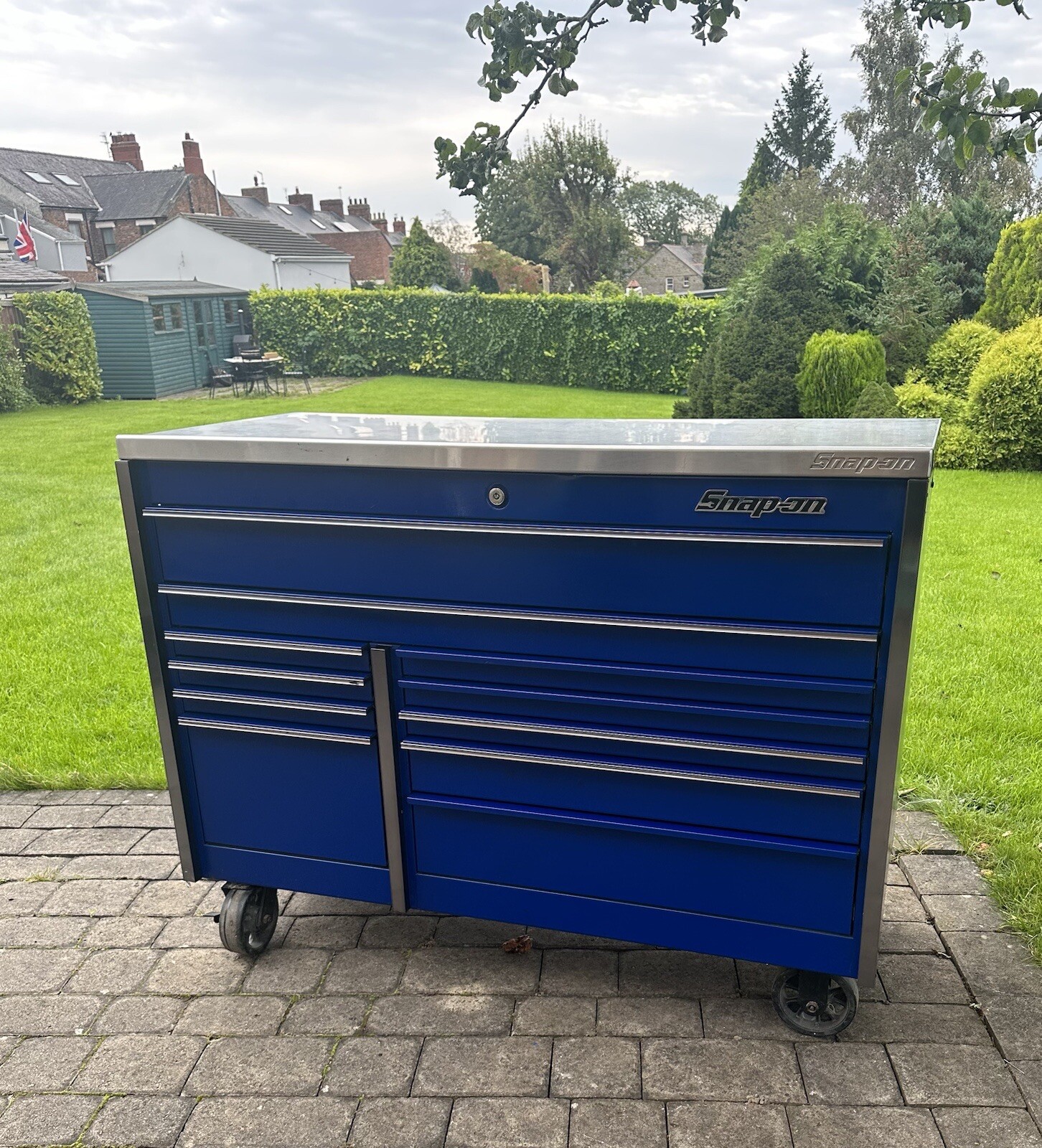 Snap on tool box 55” roll cab Blue Krl with stainless steel top snap on ...