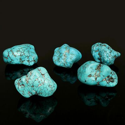 130 Ct. Natural Blue Dyed Howlite Nuggets Raw Rough Loose Gem For ...