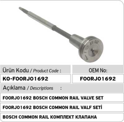 F00RJ01692 Bosch Set valvole iniettori common rail per 0445120129 ...