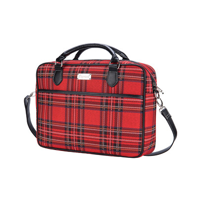 Signare Tapestry Red Tartan Laptop bag Tablet Case | eBay