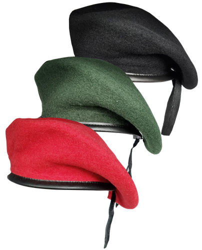 Army Beret Hat French Woolly Hats In 100% Pure Wool Caps - Red, Green ...