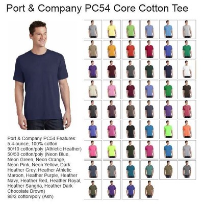 Port & Company Core Cotton Tee PC54 | eBay