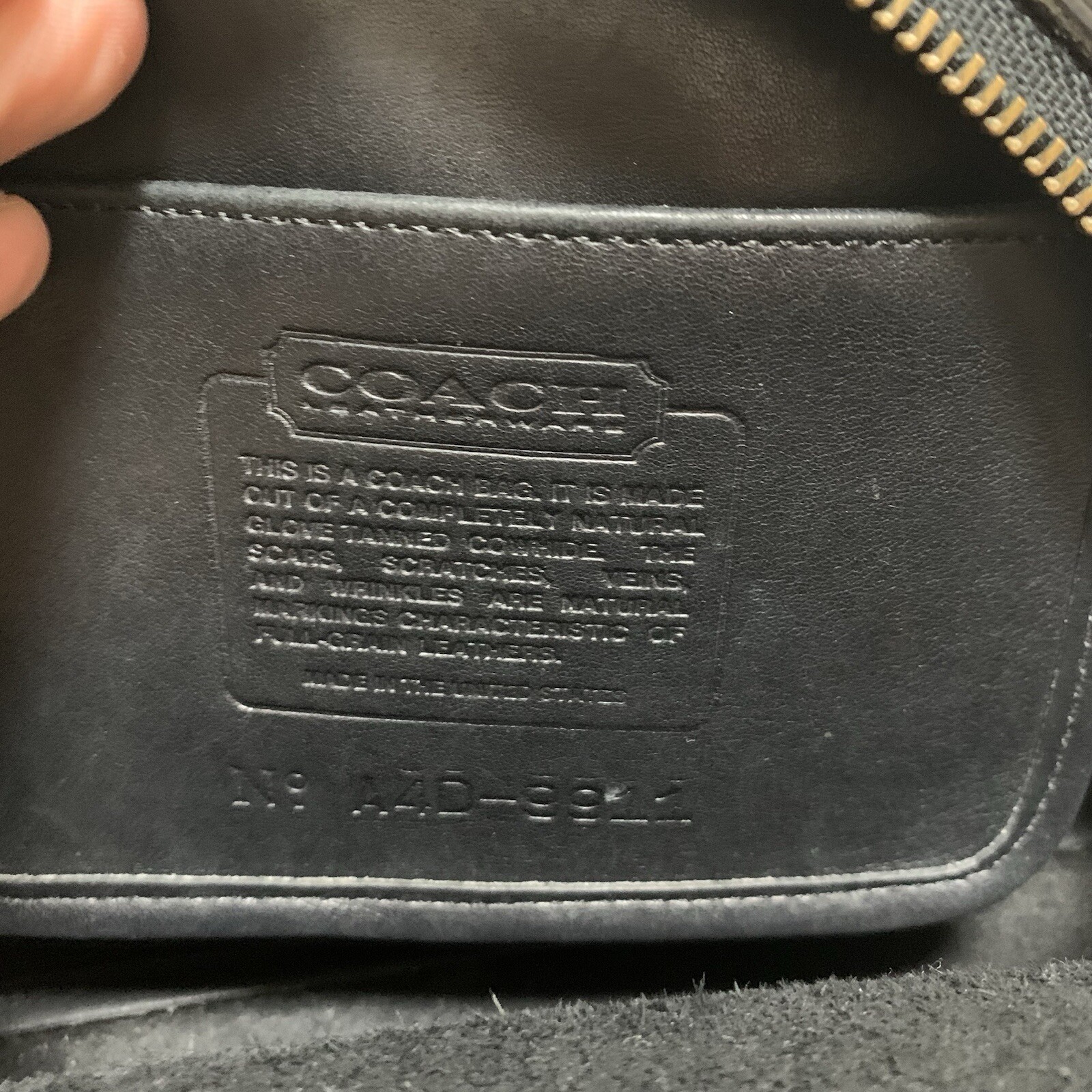 Vintage COACH Classic Leather Kimball Zip Crossbody Bag BLK 9911 Made ...