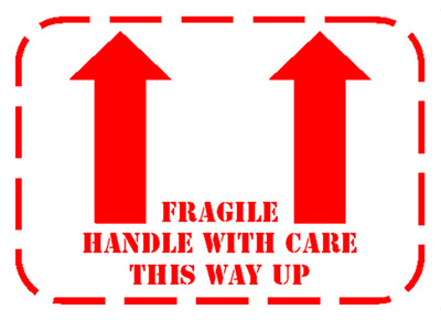 100 x Fragile Handle With Care This Way Up Arrow Labels Stickers TWU_4 ...