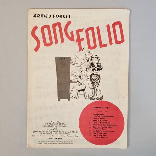Armed Forces Song Folio Feb 1953 Sheet Music Scores US Army Air Force ...