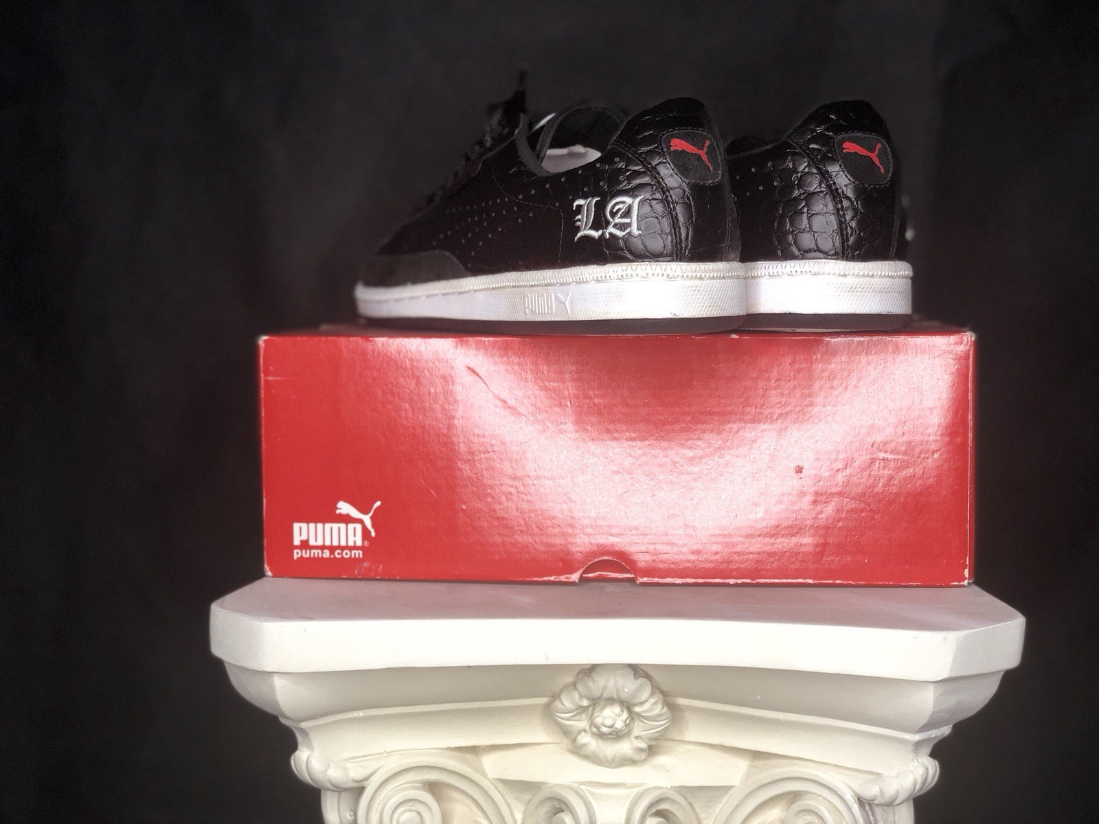 RARE PUMA SPORTIE LA MATCH CROCODILE SKIN BLACK LOS A… - Gem