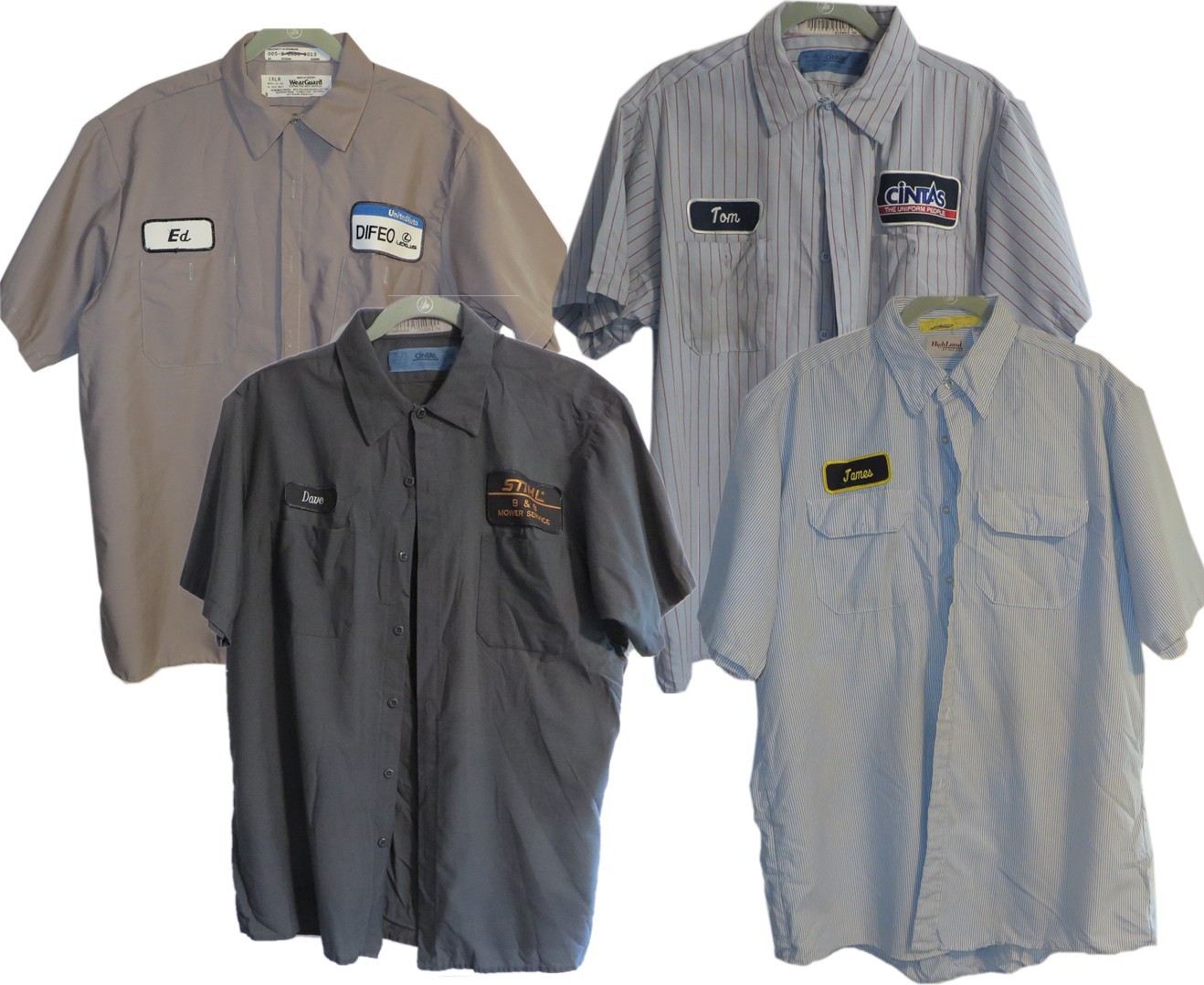 Lot of 4 Used Work Shirts Large Short Sleeve Mixed Colors, Brands ...