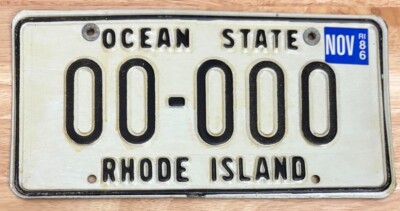 Rhode Island 1986 SAMPLE License Plate # 00-000 | eBay