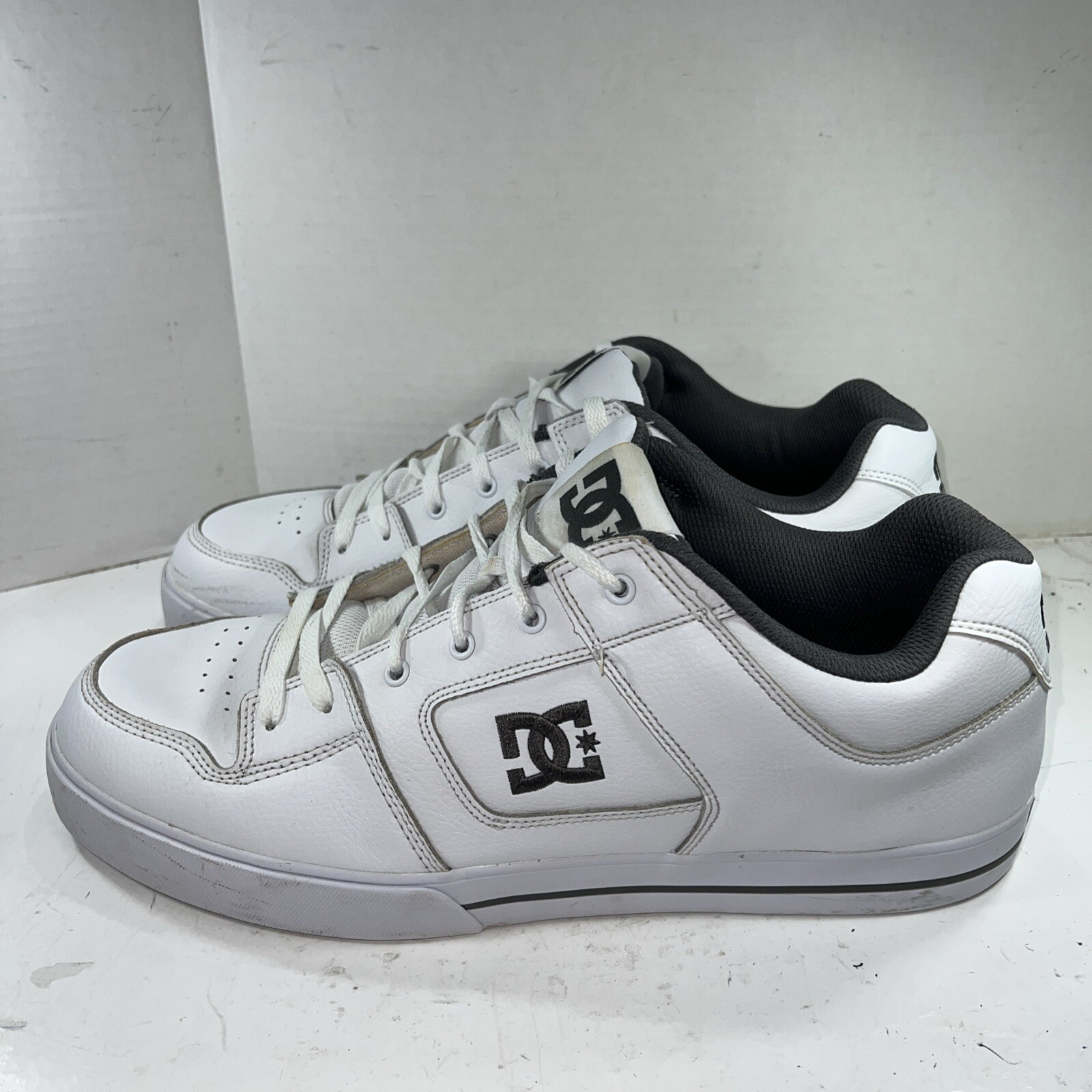 DC Mens Pure White Battleship White Sneaker Sz 16 Ska… - Gem