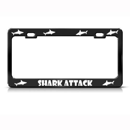 SHARK ATTACK ANIMAL Metal License Plate Frame Tag Holder | eBay