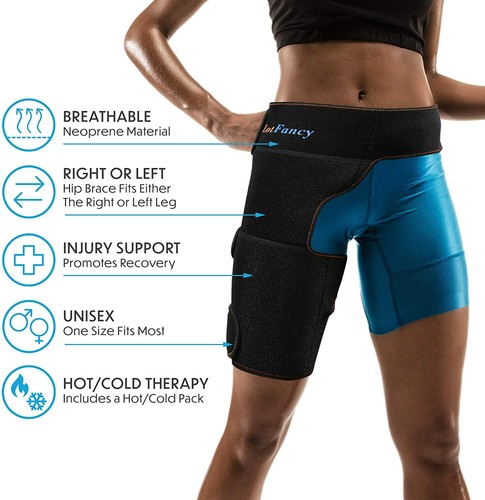 Hip Compression Brace Gel Ice Hot Cold Pack Groin Wrap Support for ...