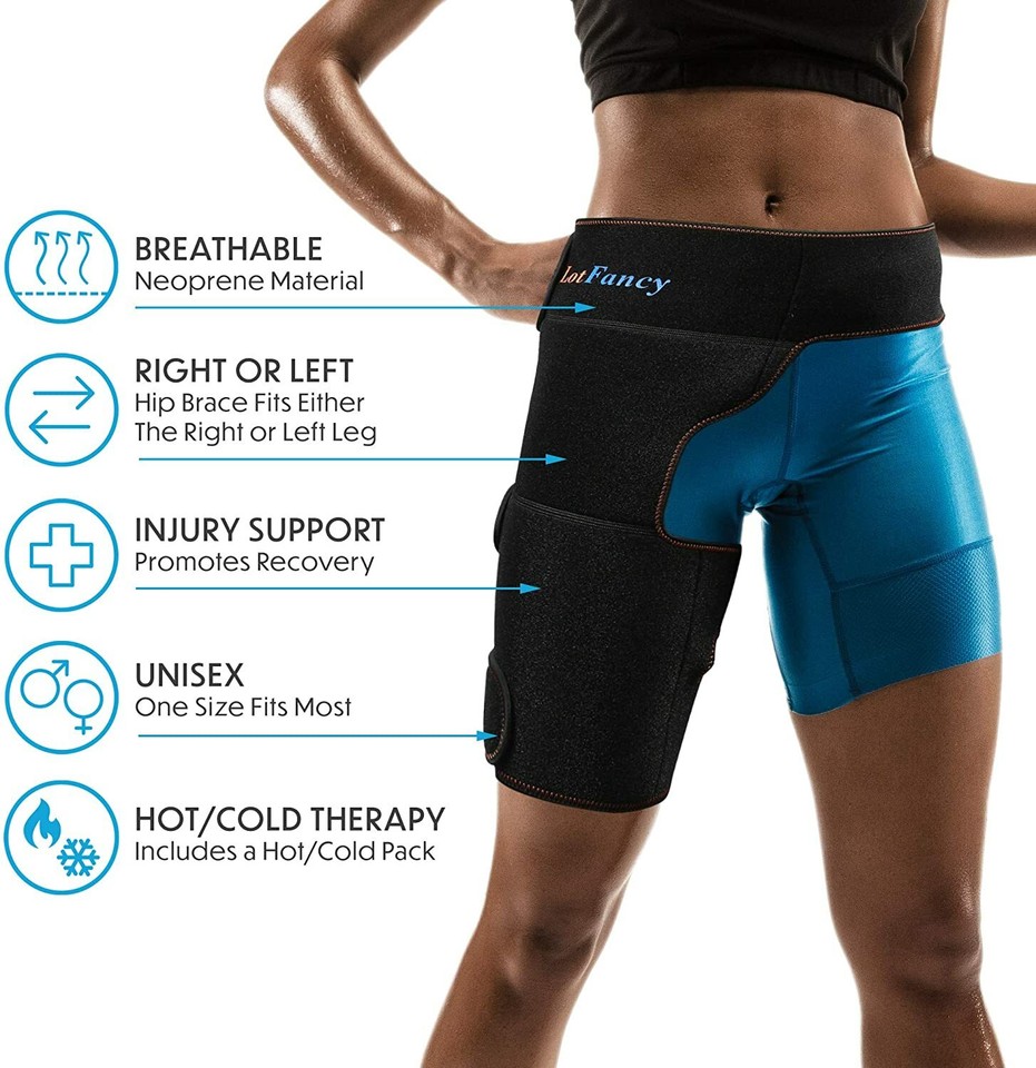 Hip Compression Brace Gel Ice Hot Cold Pack Groin Wrap Support for ...