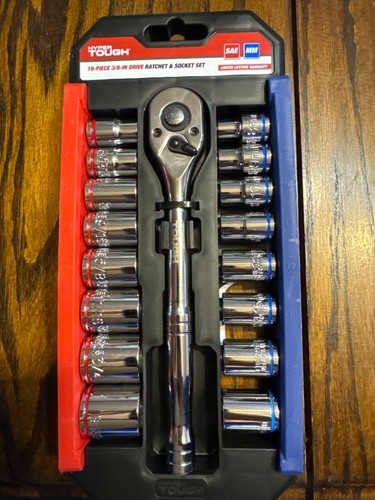 Hyper Tough 19 Piece 3/8 Inch Drive Ratchet and Socket Set,Deep ...