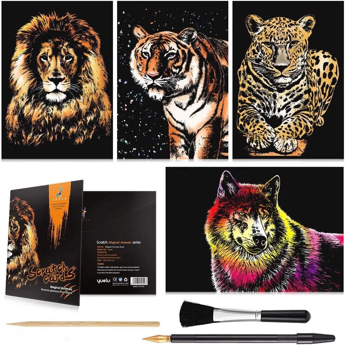 Scratch Art Animals Lion