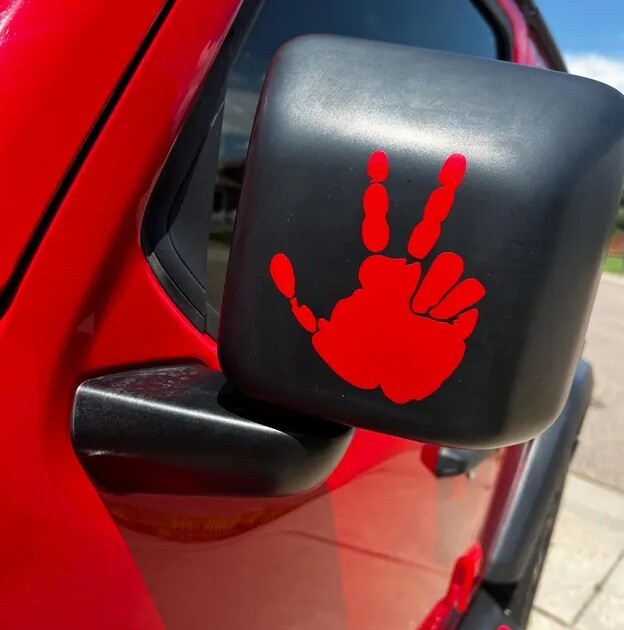 Two 2 Finger Wave Decal for Jeep Mirrors (1 set) Two Finger Hand Wave ...