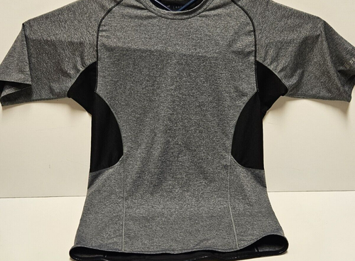 Second Skin Shirt Mens L Black/Grey Short Sleeve Silky Stretch Pullover ...