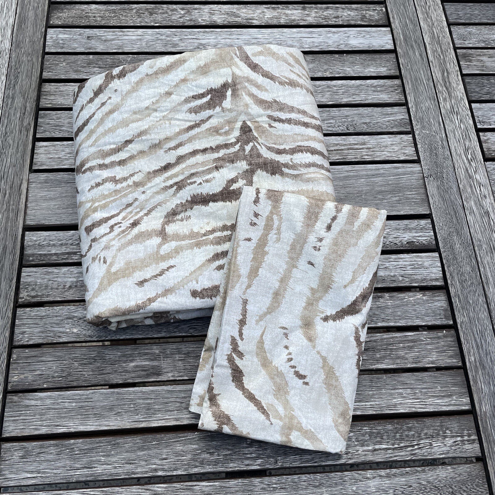 Pottery Barn Zebra Print Full/Queen Duvet Cover+(1) King Pillow Sham ...