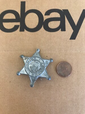 Vtg Junior Sheriff Pin Pinback Police Badge Star Deputy Round Point Tip ...