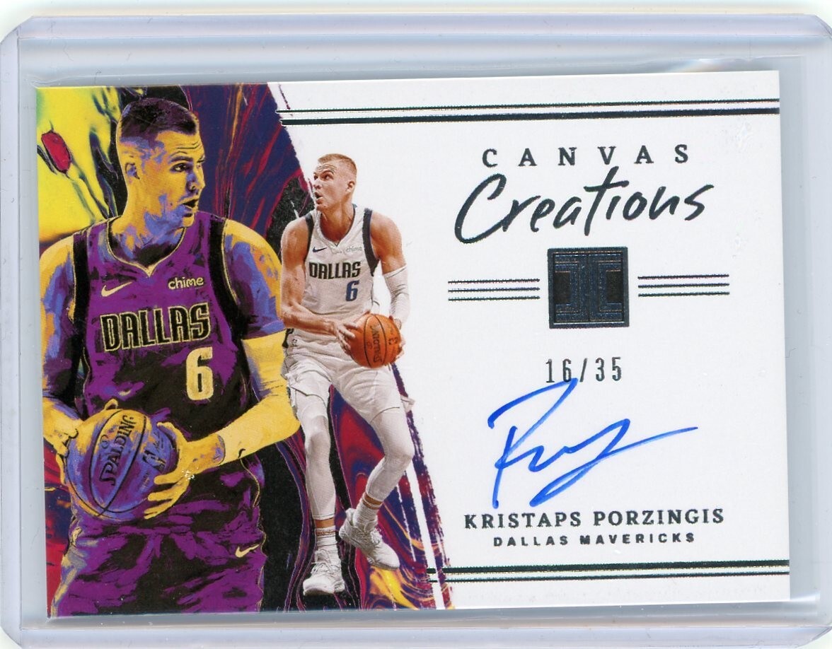 2021-22 Panini Impeccable Canvas Creations Auto #CC-KPZ Kristaps ...