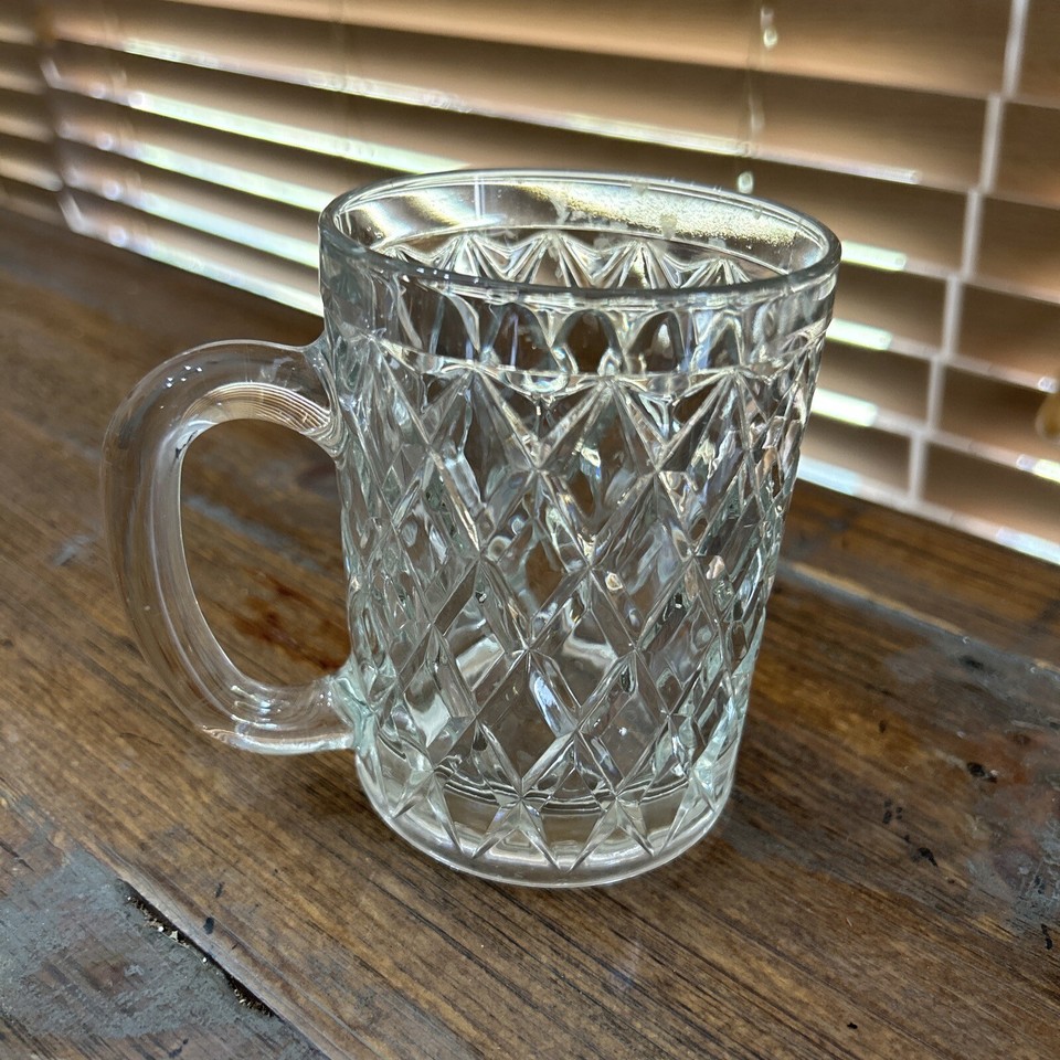 Vintage Paul Sebastian Tankard Diamond Cut Crystal Glasses Coffee Mug ...