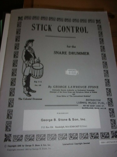 STICK CONTROL FOR THE SNARE DRUMMER - GEORGE LAWRENCE STONE - NEW | eBay