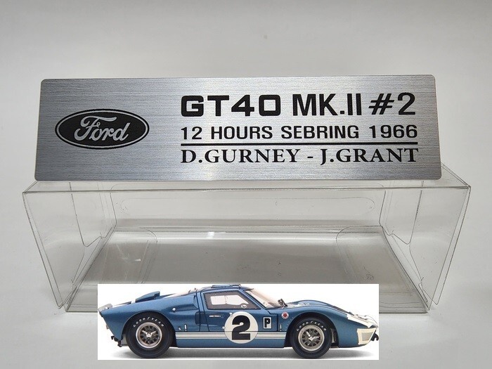 1/18 Ford GT40 MK2 MK4 MK1 Metal Name Plate plaque for Exoto Shelby ...