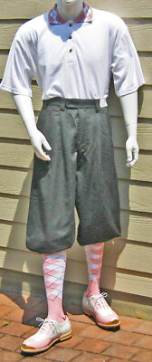 New Men Golf Knicker Black Microfiber outfit-Shirt -Socks | eBay