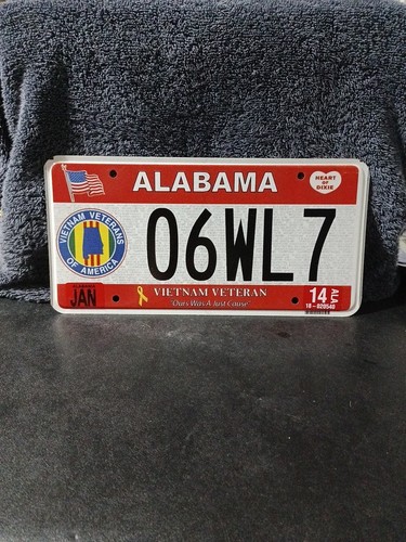 Alabama "Vietnam Veteran" License plate 06WL7 | eBay
