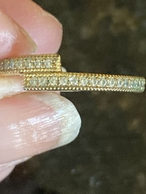 GENUINE PANDORA Sparkling Overlapping Ring 14K Yellow Gold Plated SIZE ...