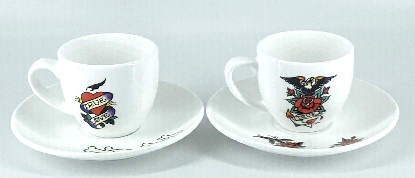 Ed Hardy Set of Espresso Cups and Plates 4 pieces | eBay
