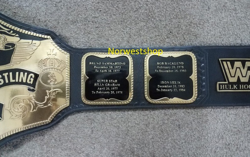 hogan 85 Championship Belt 2mm Brass plates Adult Size | eBay