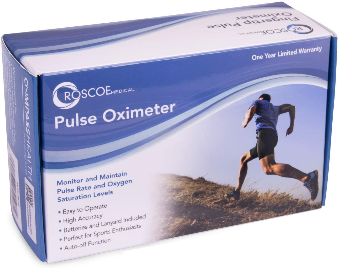 *1-Pack* Roscoe Fingertip Oximeter Pulse Rate & Oxygen Saturation Level ...