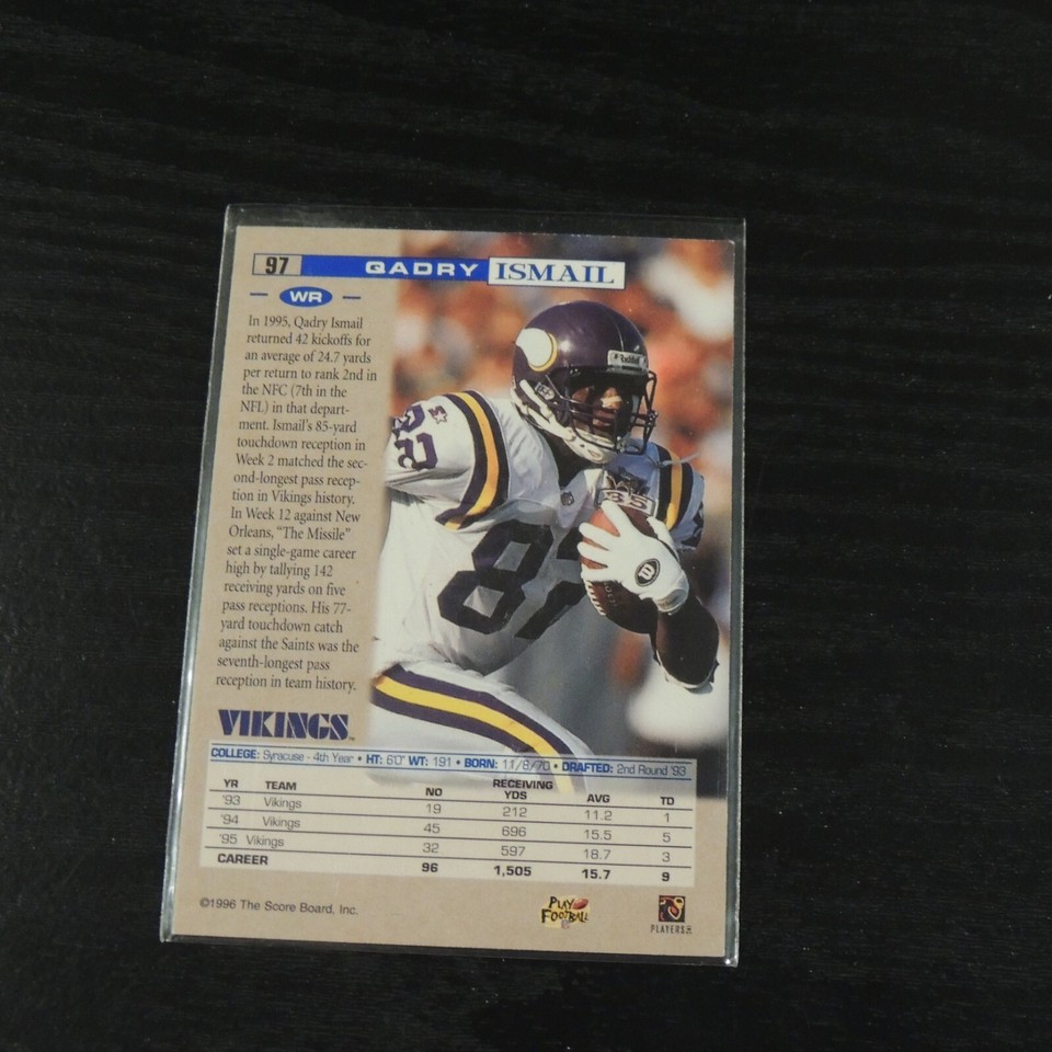 1996 Qadry Ismail Pro Line Card Minnesota Vikings #97 Score | eBay