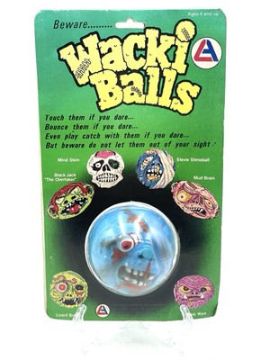 RARE VINTAGE WACKI BALLS FREAK BALL BRAINS MOC 1986 MADBALLS KO WEIRD ...