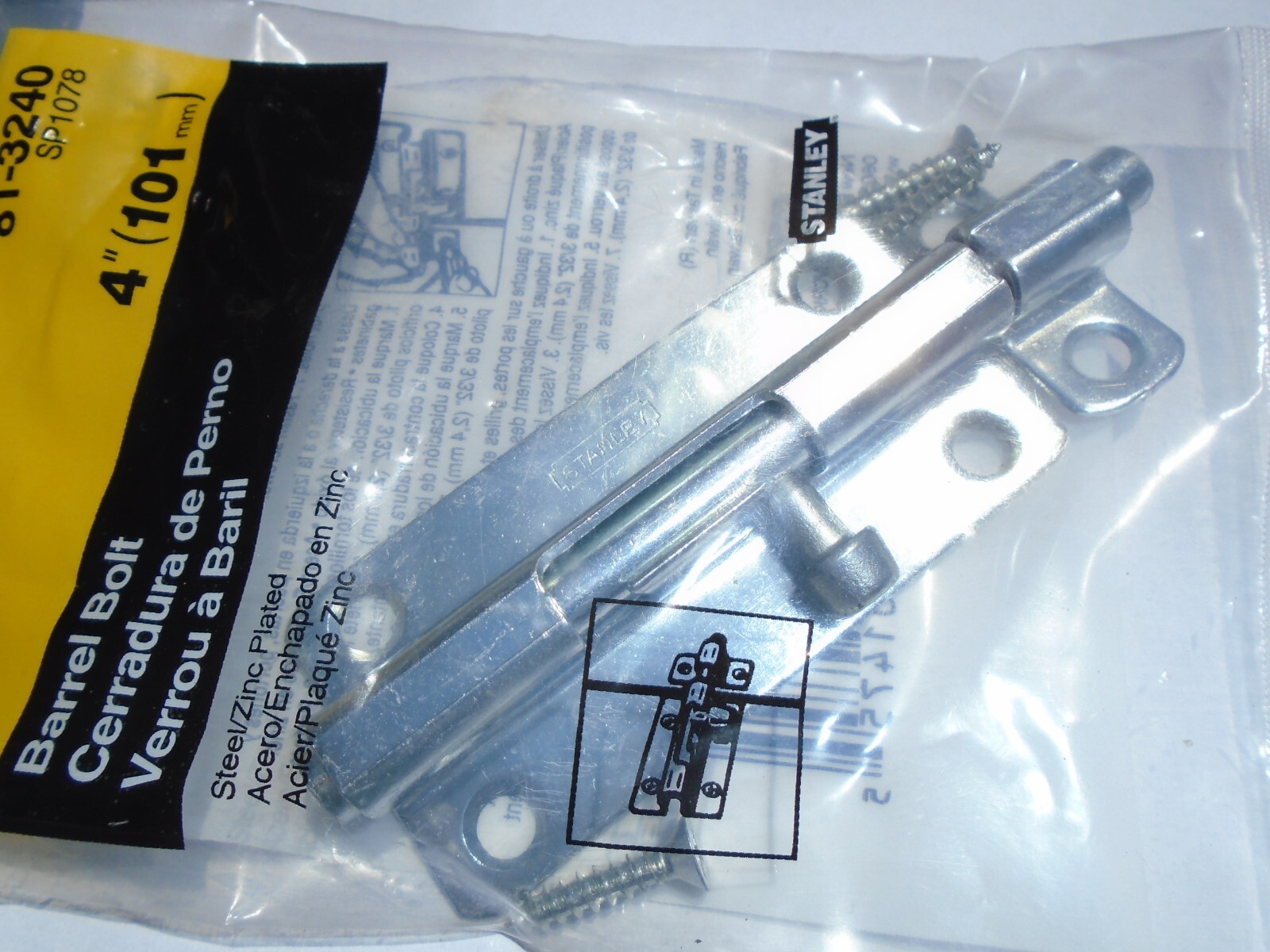 STANLEY Barrel Bolt 2 Pcs with screws 4inch STANLEY Steel | eBay