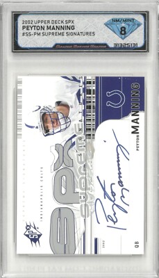 2002 UD SPx PEYTON MANNING #SS-PM Supreme Signatures Cut Auto 💎 DSG 8 NM/Mint | eBay