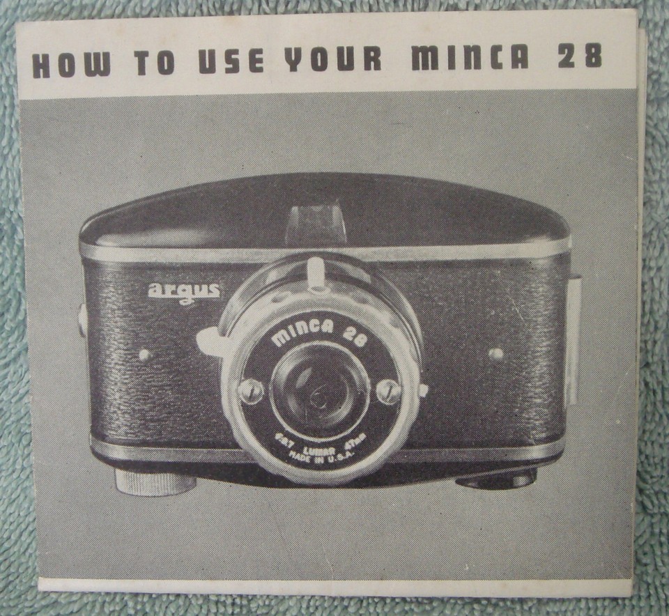 Argus Minca 28 Camera with IB, Box & Price Card. Uses 828 Film 1/2 ...